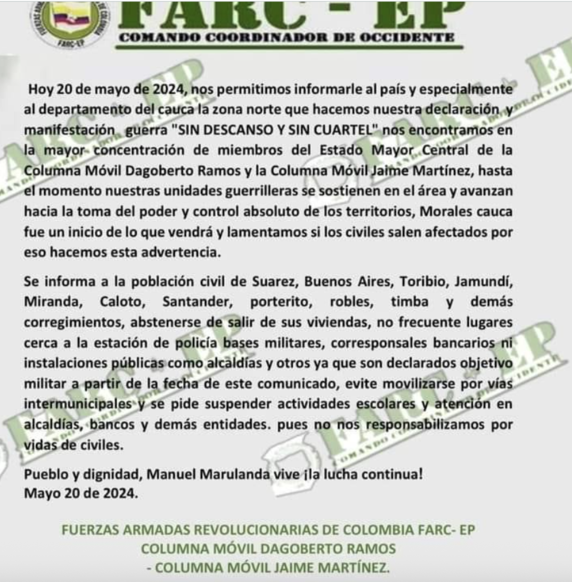 Guerrillas Online: Recruitment, Propaganda, and Control by Colombia’s ...